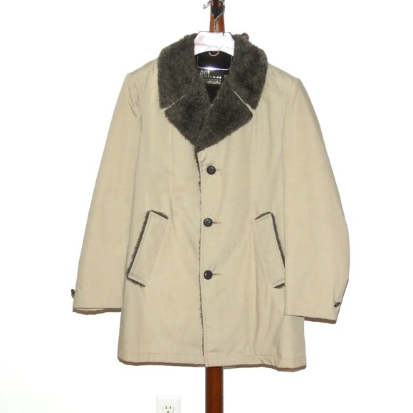 Sears | Jackets & Coats | Vintage Sears The Mens Store Tan Jacket Faux ...